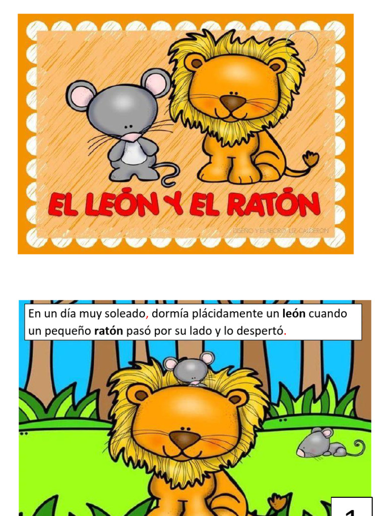 El león y el ratón: cuento infantil | PDF