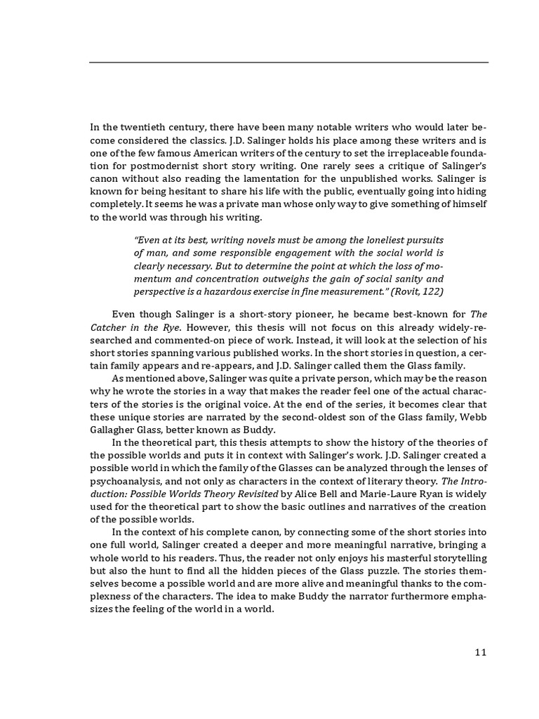 Analyzing Salinger's Glass Family Stories | PDF | J. D. Salinger