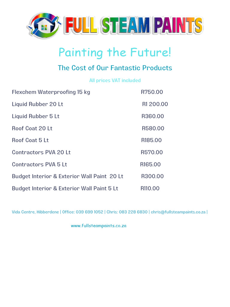 Paint Price List and Rates | PDF