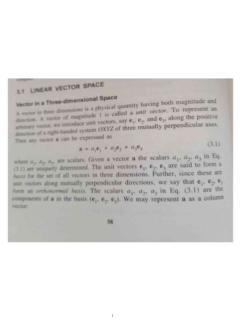 Linear Vector Space Pdf