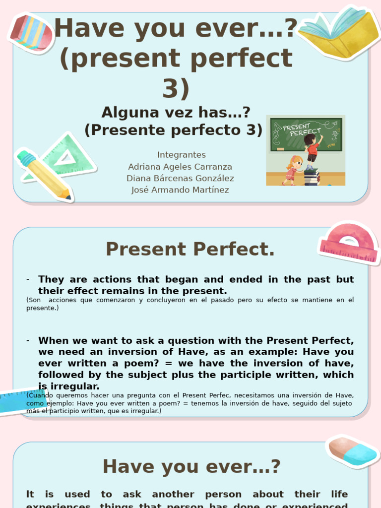 Present Perfect: Life Experience Questions | PDF