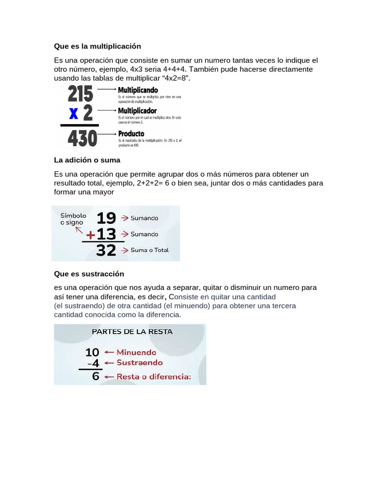 Que Es La Multiplicación | PDF