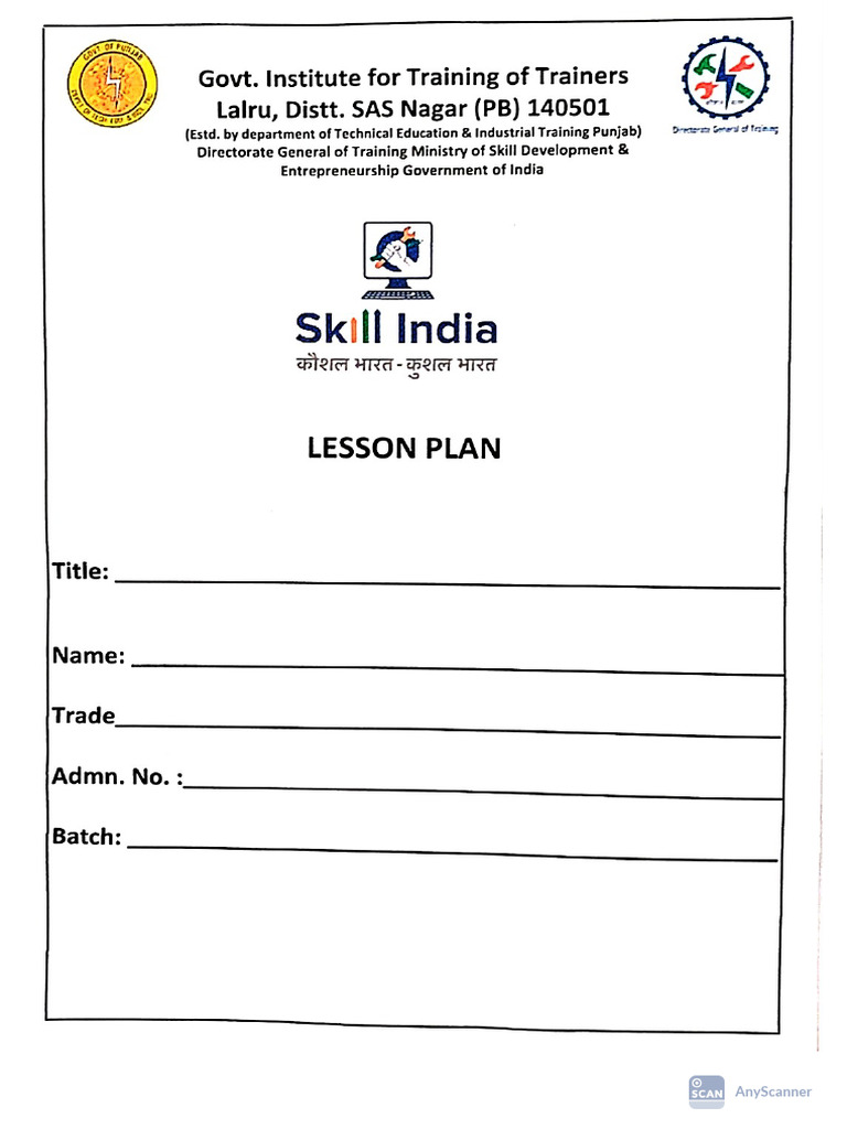 Lesson Plan Format With Cover Page | PDF