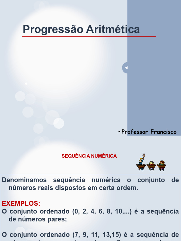 Progressao Aritmetica | PDF | Sequência | Conceitos matemáticos