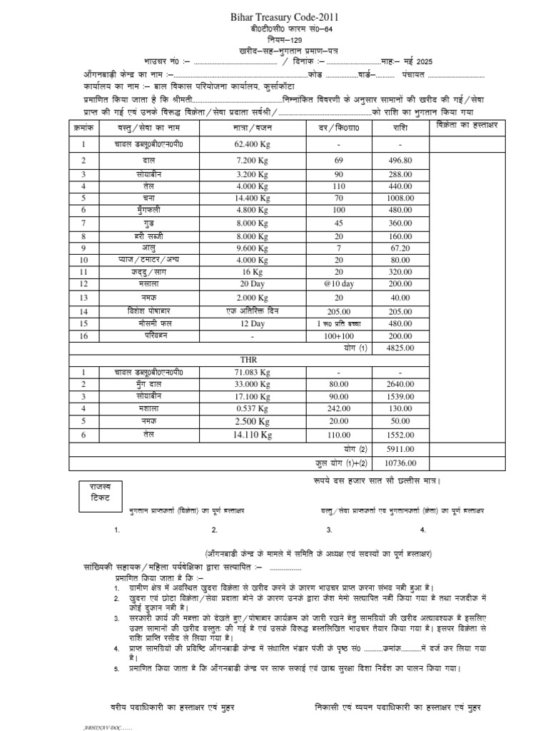 Bihar Treasury Code 2011 Overview | PDF