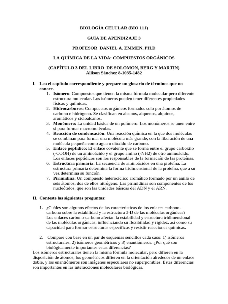Cap 3 | PDF | Compuestos orgánicos | Proteínas