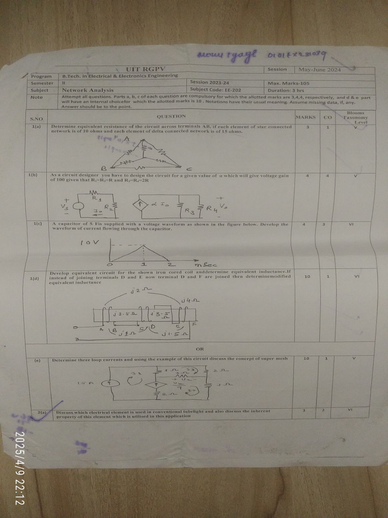 UIT RGPV Pyqs Electrical | PDF