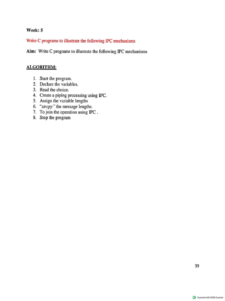 Operating System Lab Manual R18 JNTUH | PDF