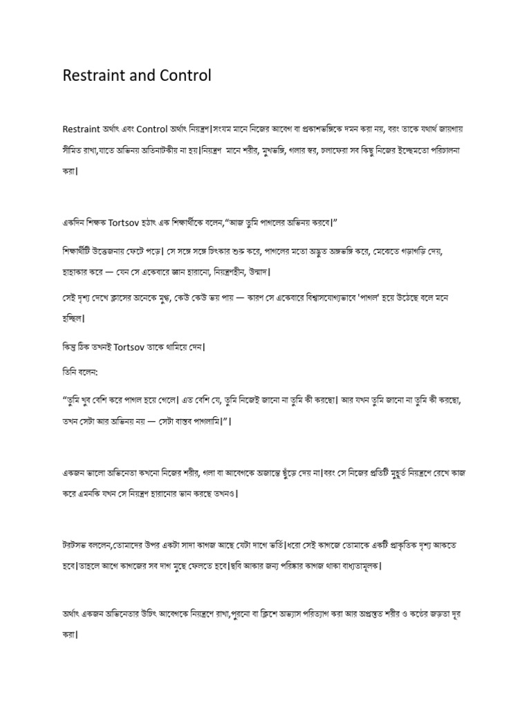 Restraint and Control | PDF