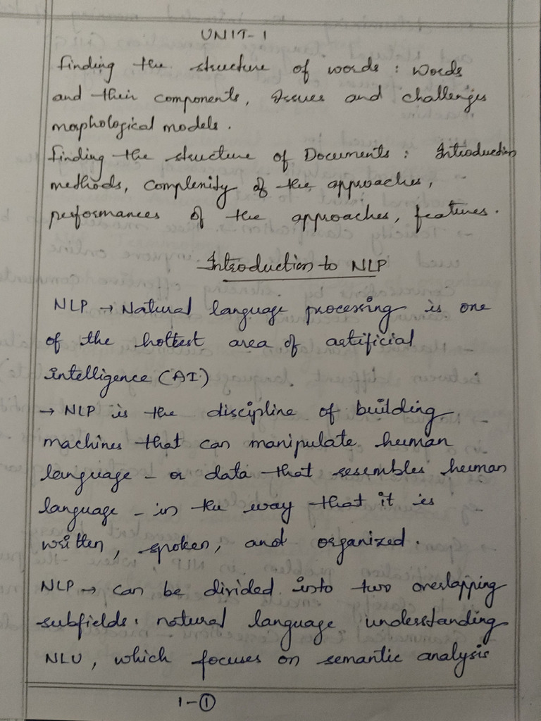 NLP Unit 1 | PDF