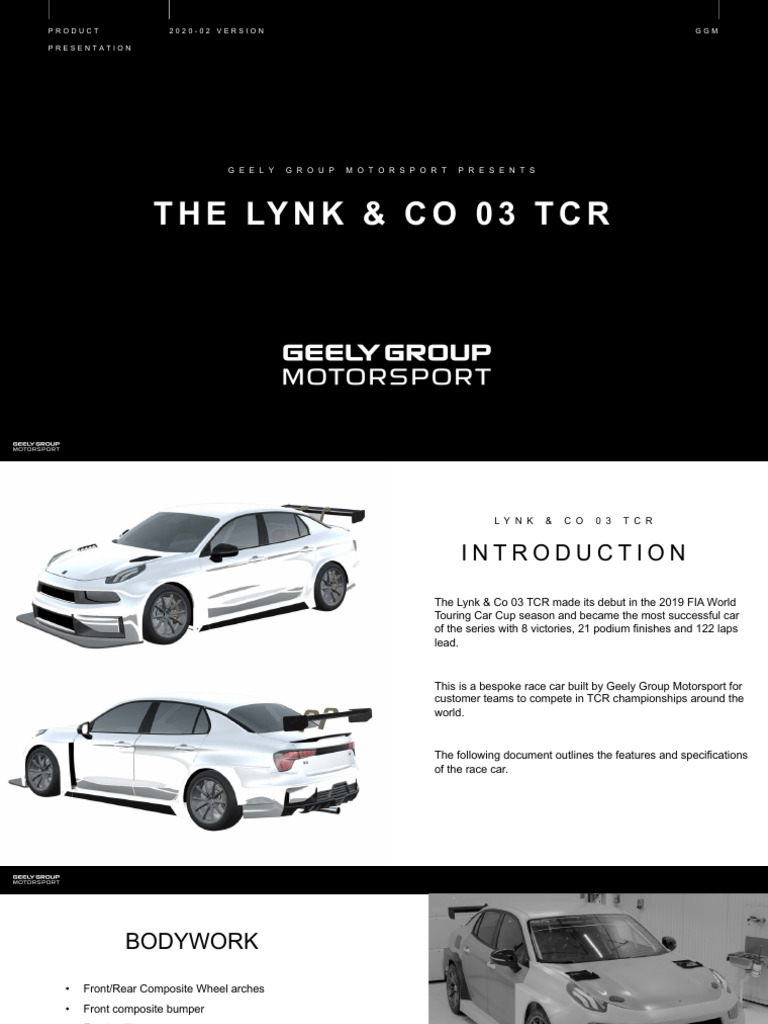 Lynk & Co 03 TCR Race Car Overview | PDF | Brake | Steering