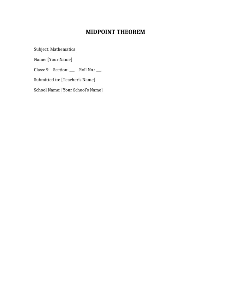 Understanding the Midpoint Theorem | PDF | Triangle | Theorem
