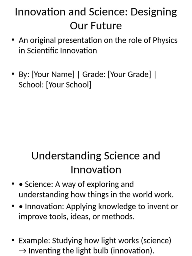 Science and Innovation for the Future | PDF | Telephone | Science