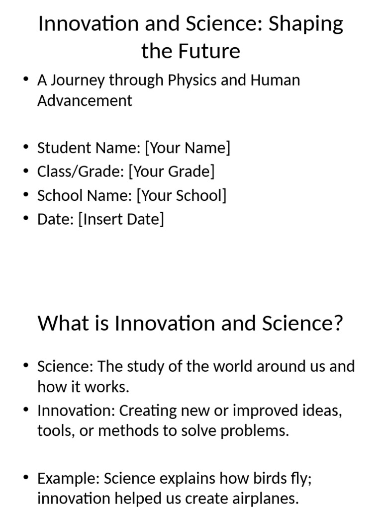 Science and Innovation: Shaping Tomorrow | PDF