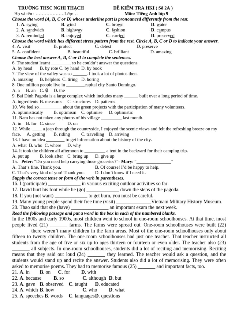 Trư NG THSC Nghi TH CH | PDF | Weather | Monsoon