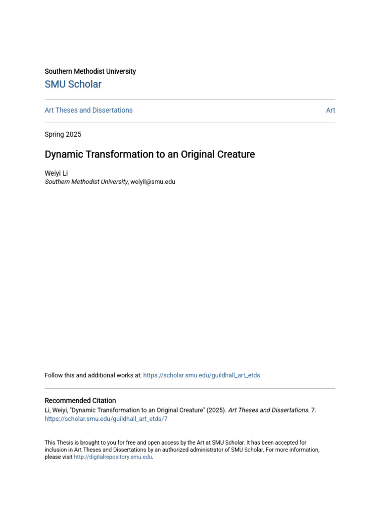 Dynamic Transformation To An Original Creature | PDF | Autodesk 3ds Max