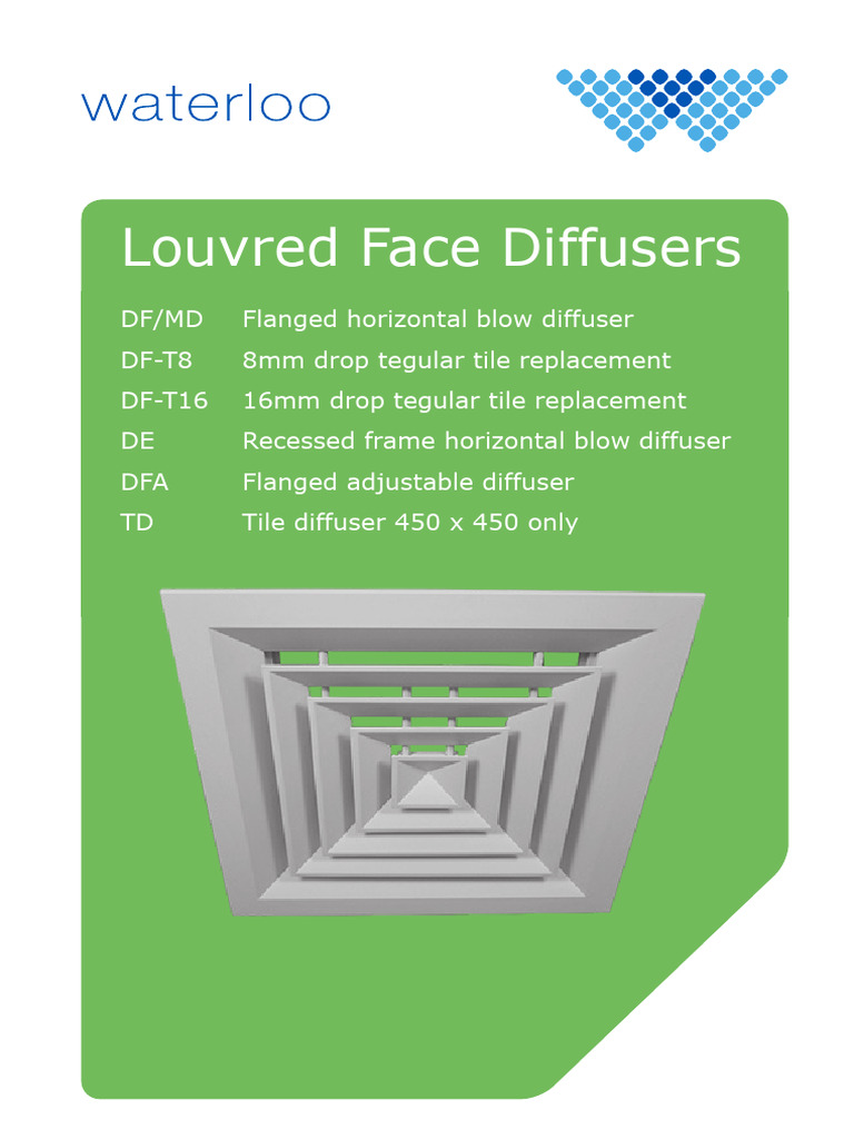 Louvred Face Diffusers Overview | PDF | Duct (Flow) | Noise