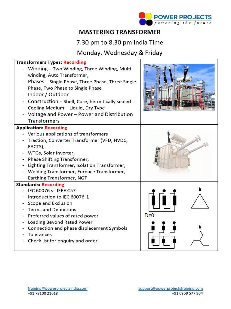Mastering Transformers Syllabus - R3 | PDF | Transformer | Electrical ...