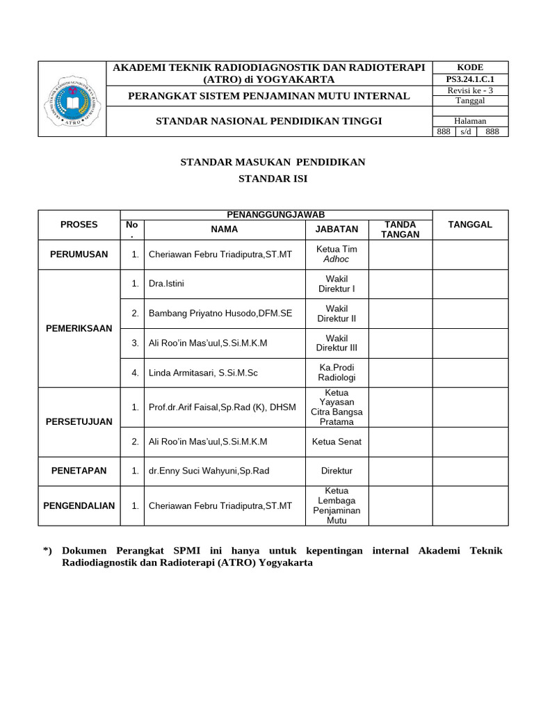 1.c.1.standar Isi Atro Tahun 2024 | PDF