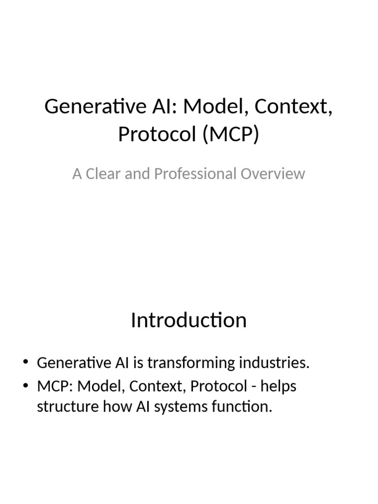 Generative AI MCP Presentation | PDF