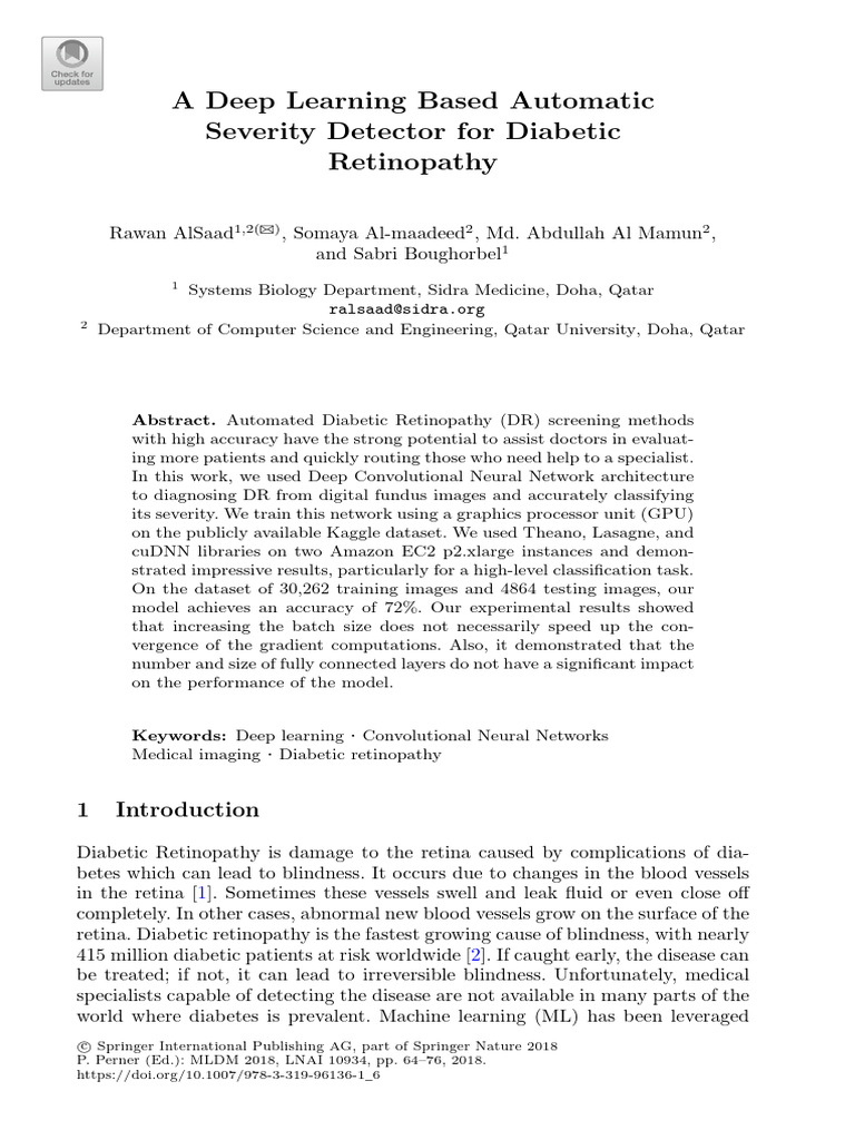 A Deep Learning Based Automatic Severity Detector For Diabetic Retinopathy - Rawan AlSaad 2018 ...