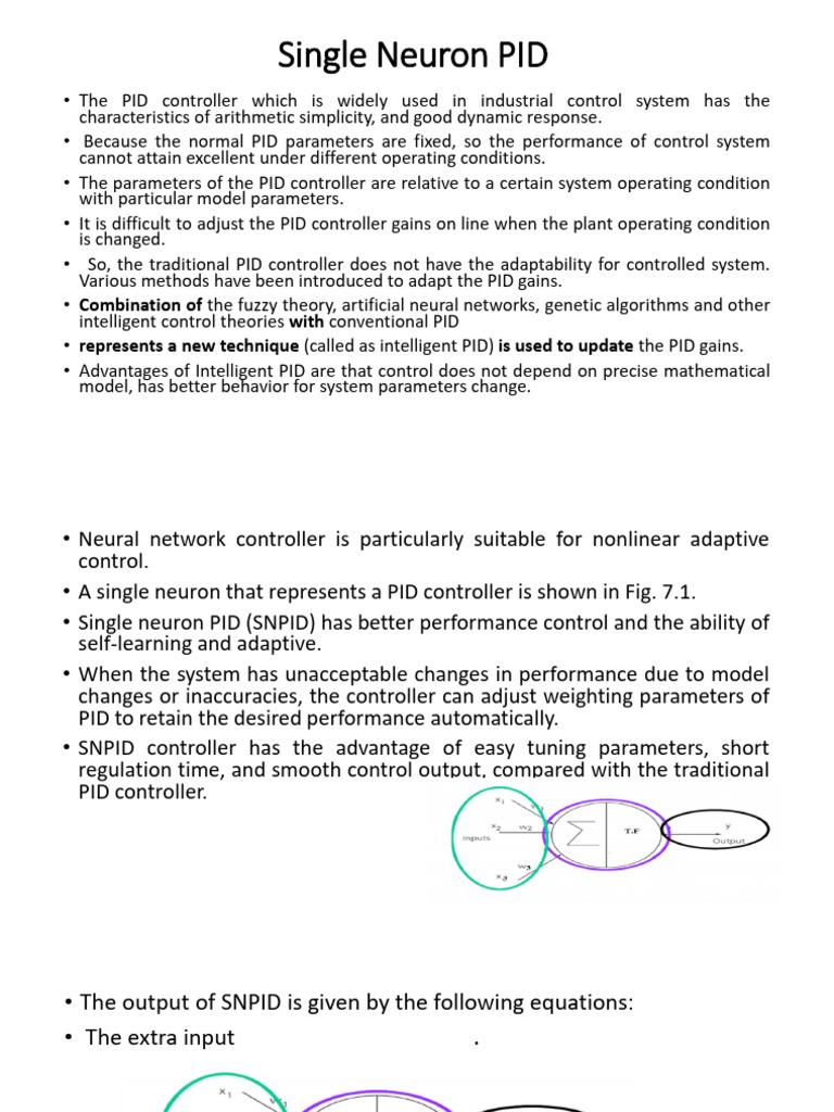 Lec. 12-A Artificial Neural Networks - Single Neruon PID | PDF | Control Theory | Artificial ...