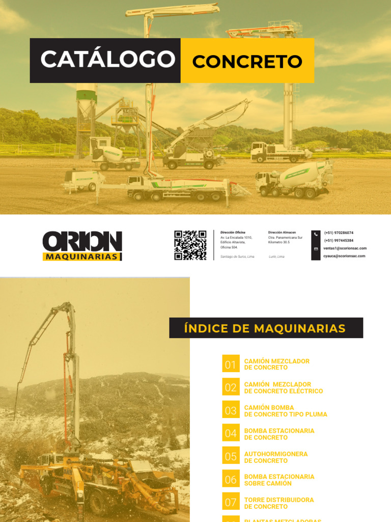 Catálogo de Maquinarias Orion | PDF | Metrología | Cantidades fisicas