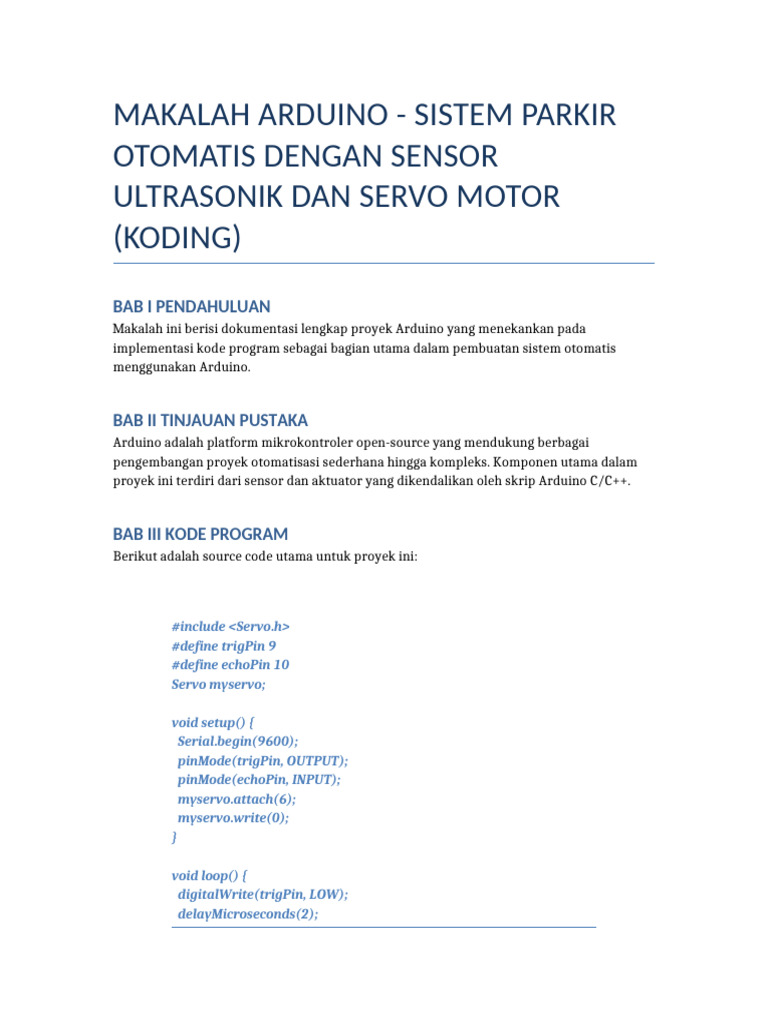 Makalah Arduino Koding 8 | PDF