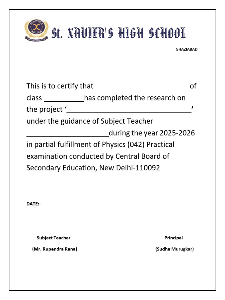Physics Certificate | PDF