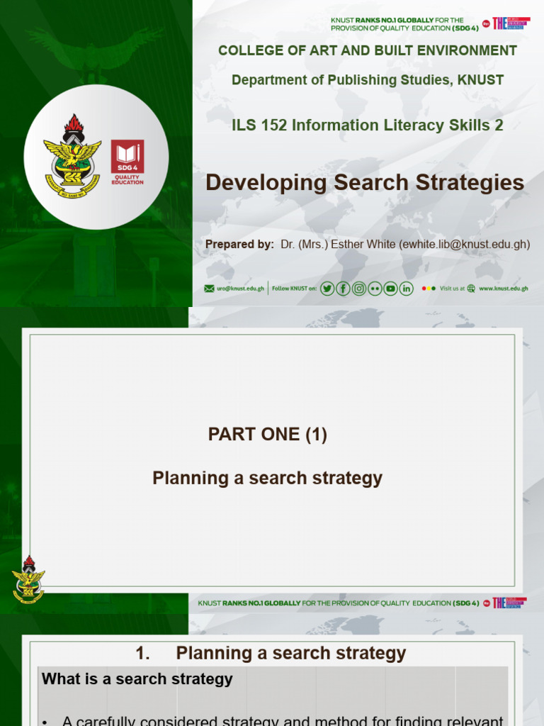 ILS 152 - 2 - Developing Search Stategies 2025 | PDF | Computing ...