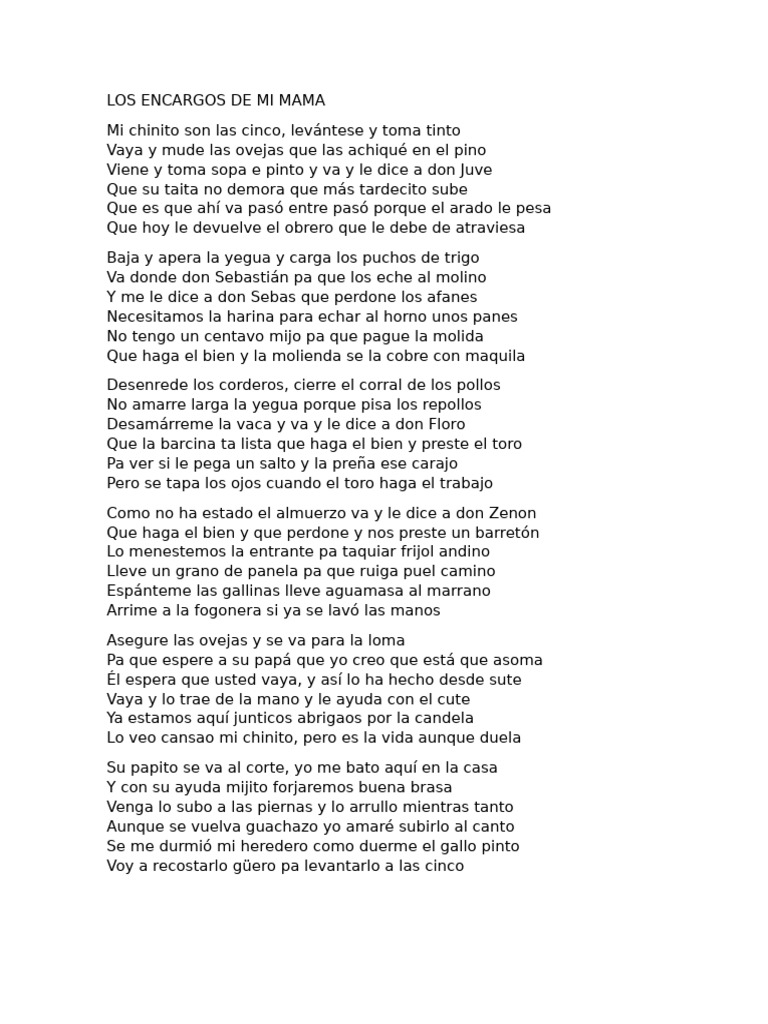Los Encargos de Mi Mama | PDF