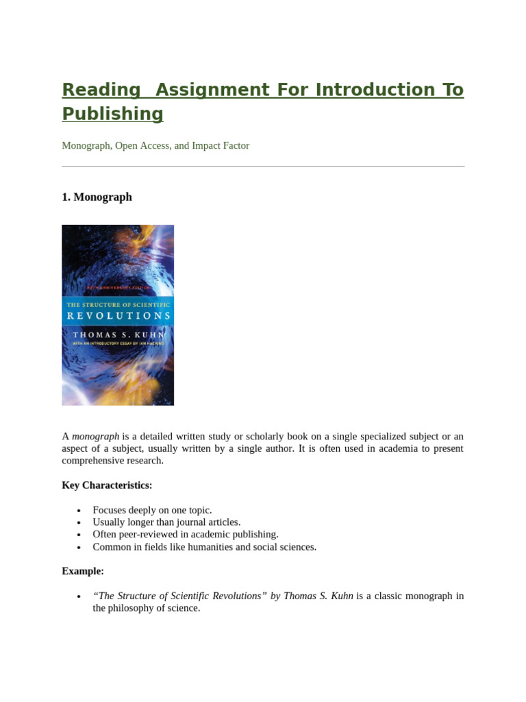 Reading Assignment For Introduction To Publishing 1750120767 | PDF ...