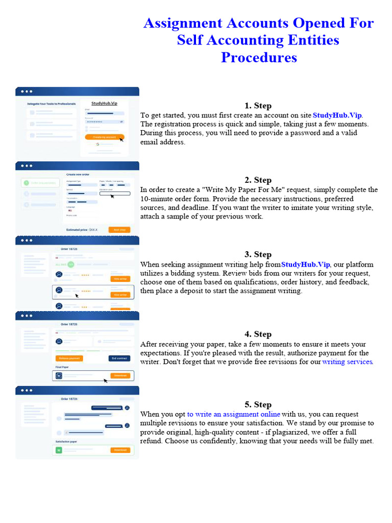 Assignment Accounts Opened For Self Accounting Entities Procedures ...