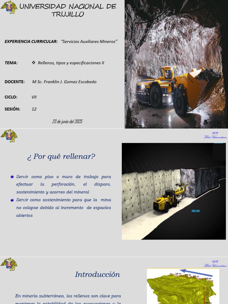 Sesión 12 - Tipos de Rellenos II | PDF | Cemento | Minería