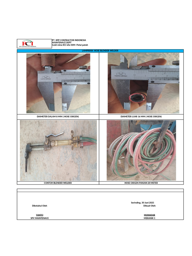 Lampiran Hose Blender Welder 20m | PDF