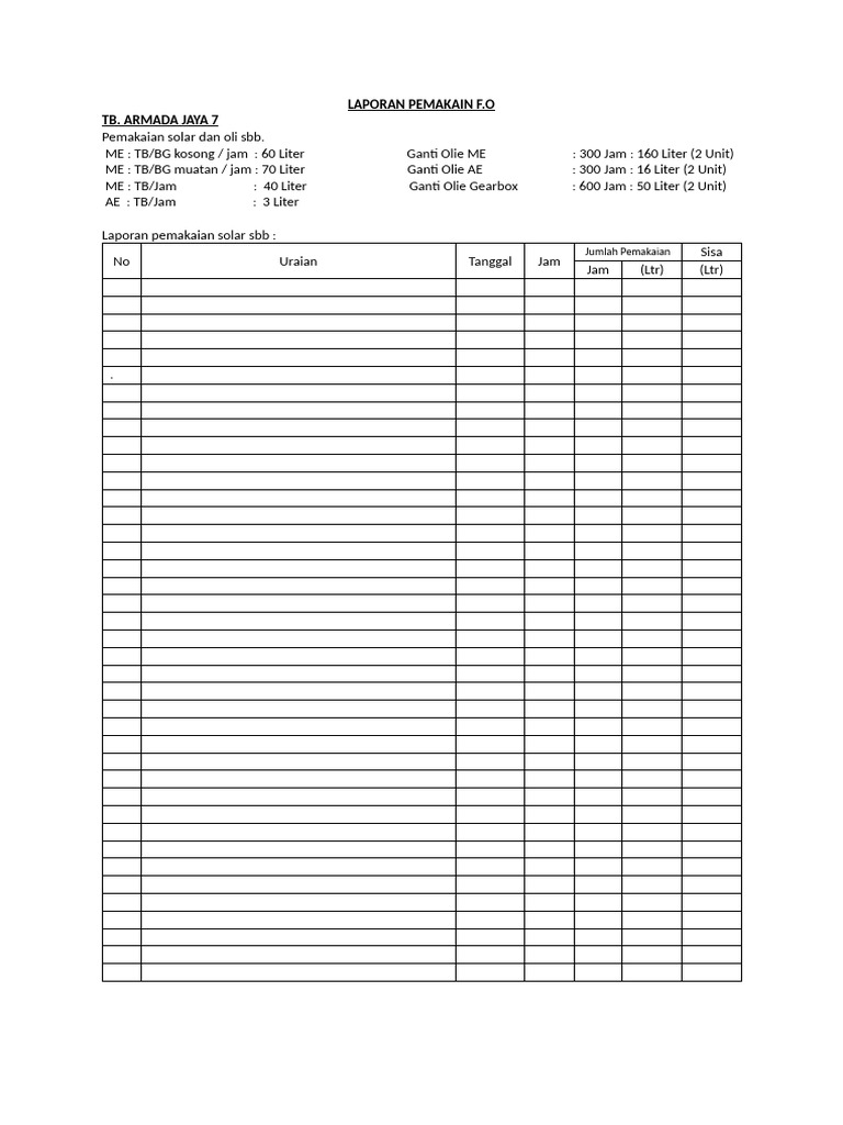 Form FO Kosong | PDF