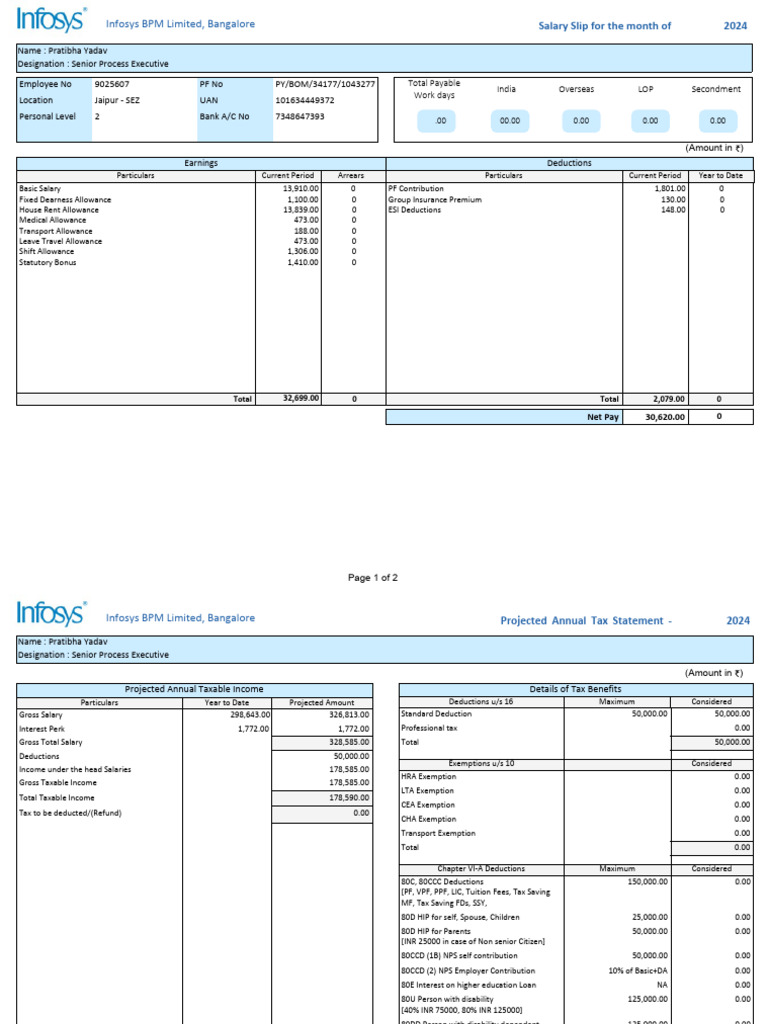Salary Slip - February | PDF | Tax Deduction | Salary