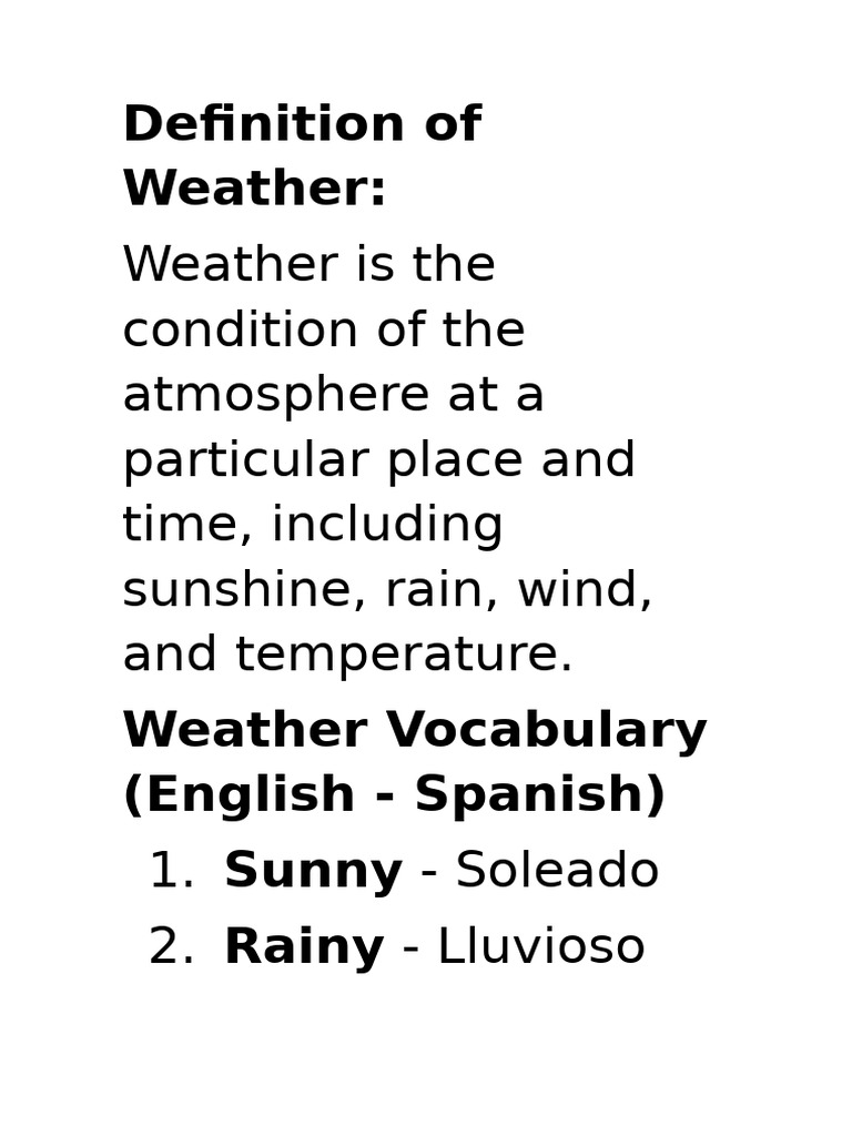 Definition of Weather | PDF