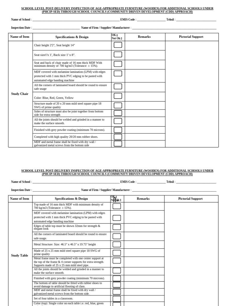 Post Delivery Physical Inspection | PDF | Pipe (Fluid Conveyance) | Lamination