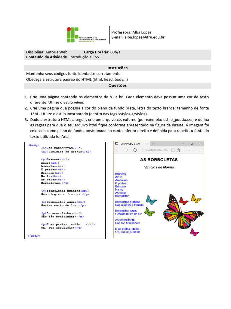 Exercicios - Introducao A CSS | PDF