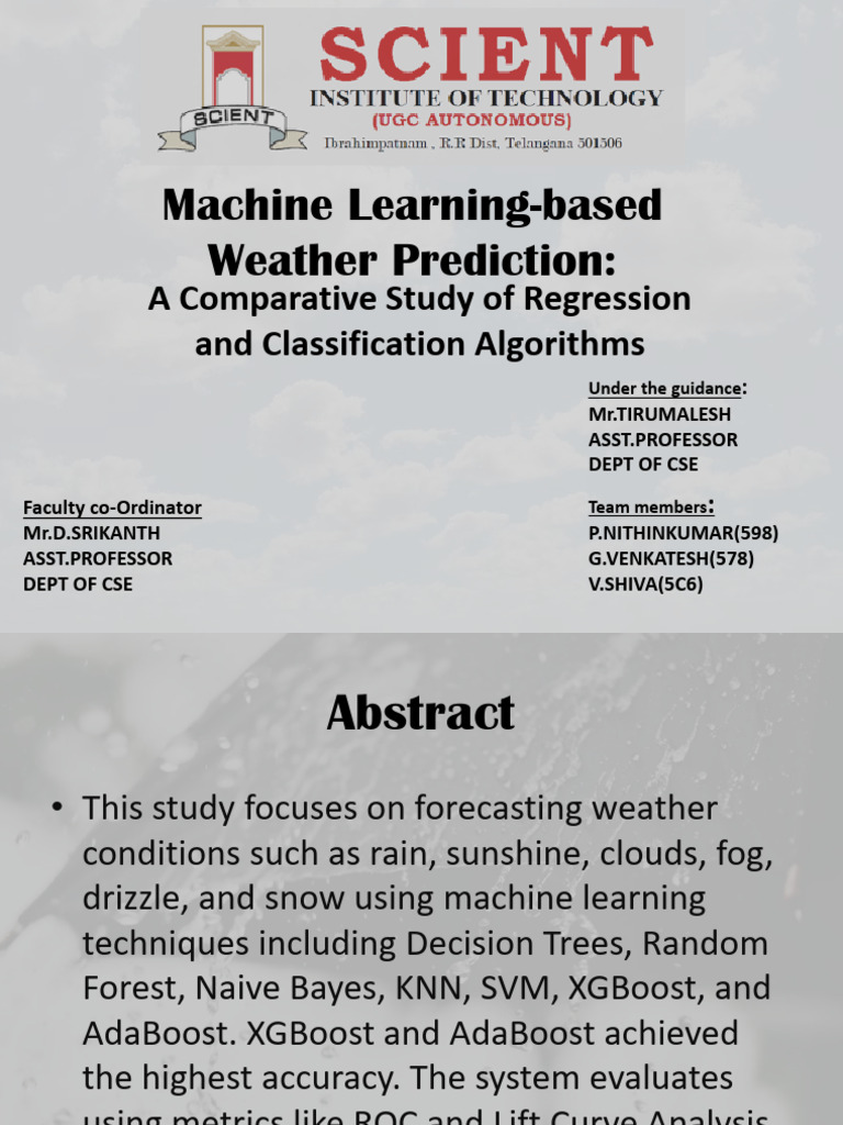 Weather Prediction ML Presentation08 | PDF | Machine Learning | Forecasting