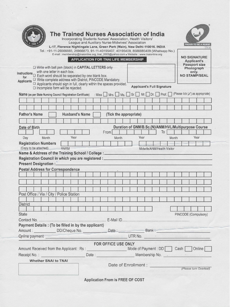 Tnai Life Membership Form | PDF