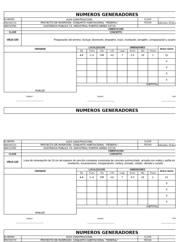 Numeros Generadores | PDF | Diseño | Ingeniería geotécnica