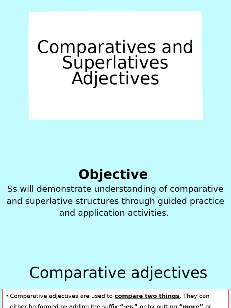 Understanding Comparatives and Superlatives | PDF