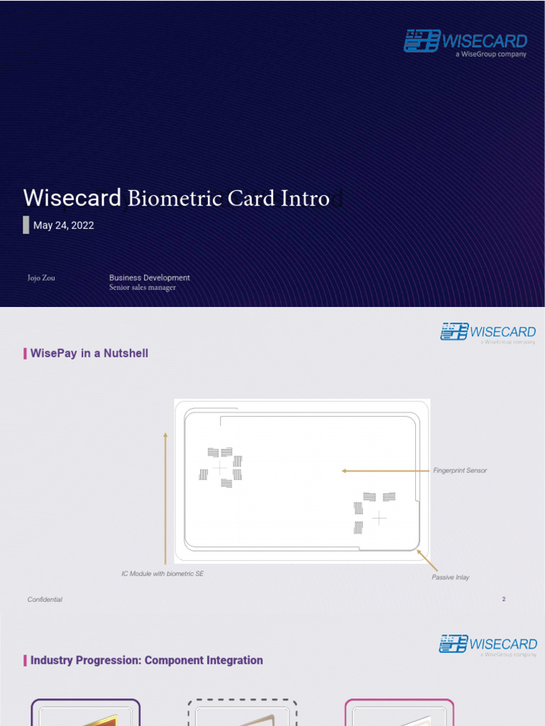 Biometric Card Intro Wisecard | PDF | Biometrics | Smart Card