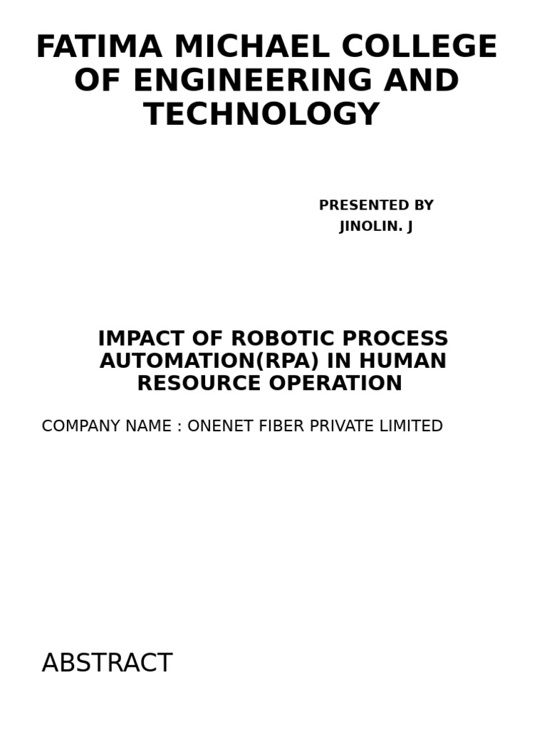 Fatima Michael College of Engineering and Technology: Presented by ...