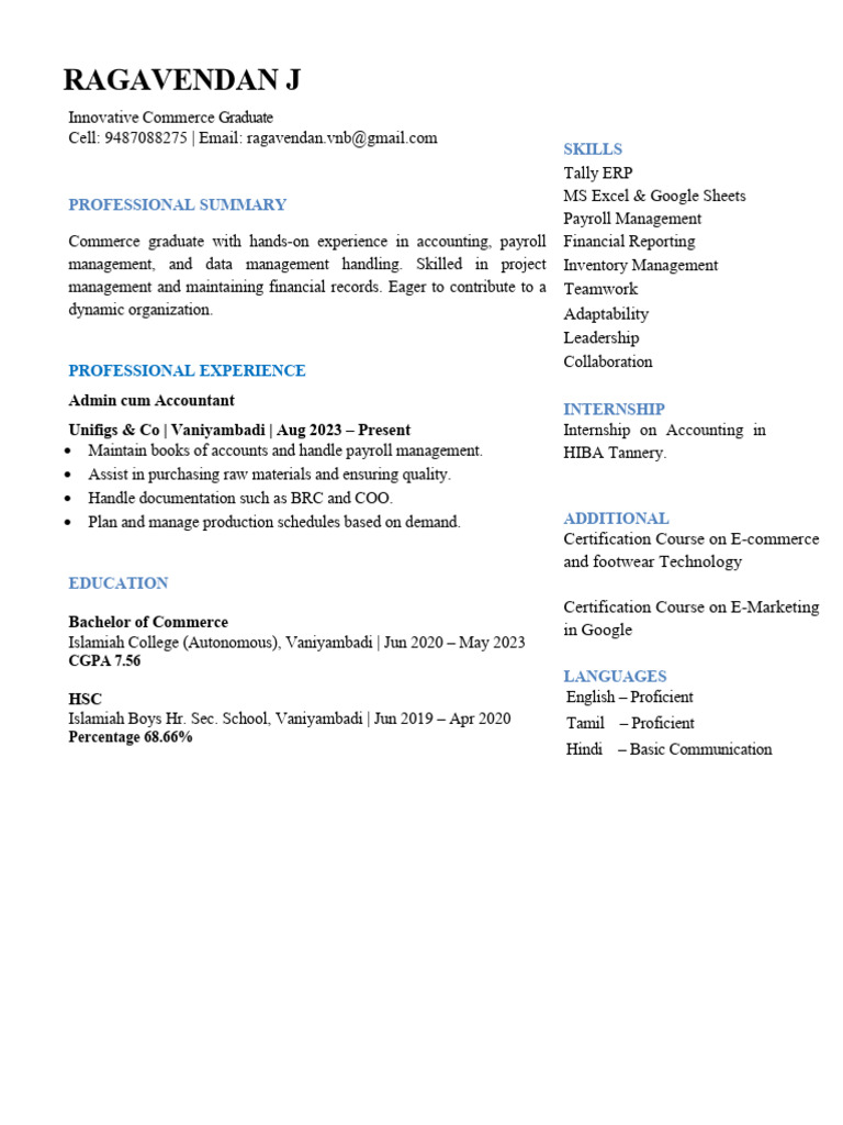 Ragav Resume | PDF