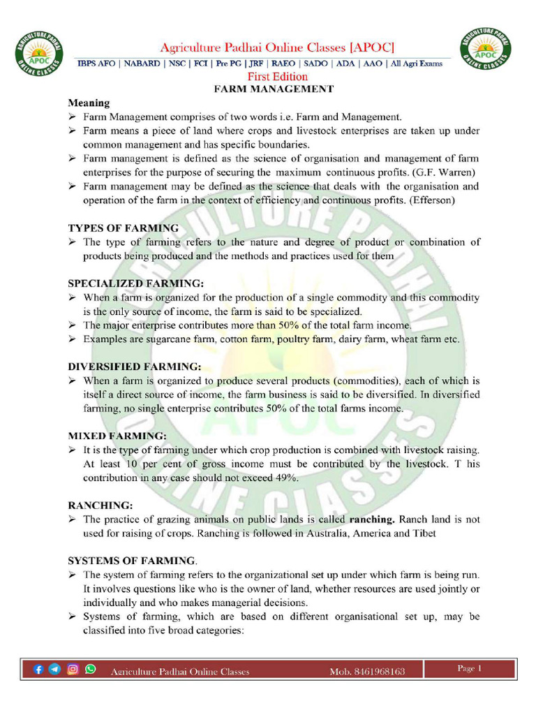 Farm Management | PDF