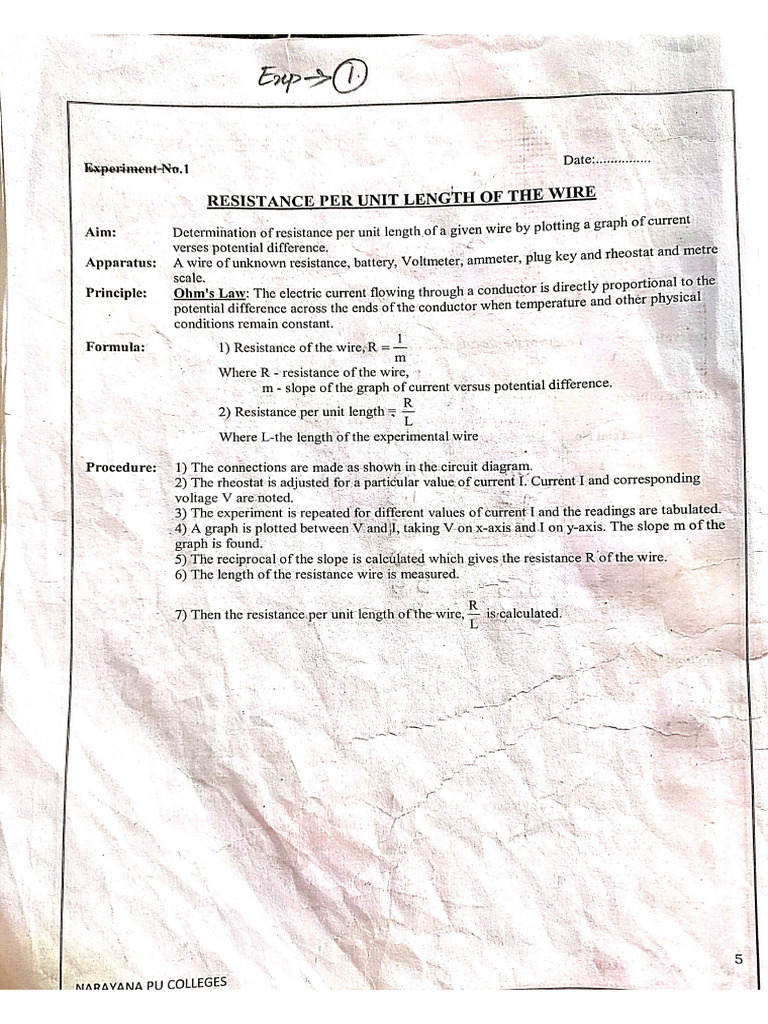 2nd PU Physics Lab Record | PDF