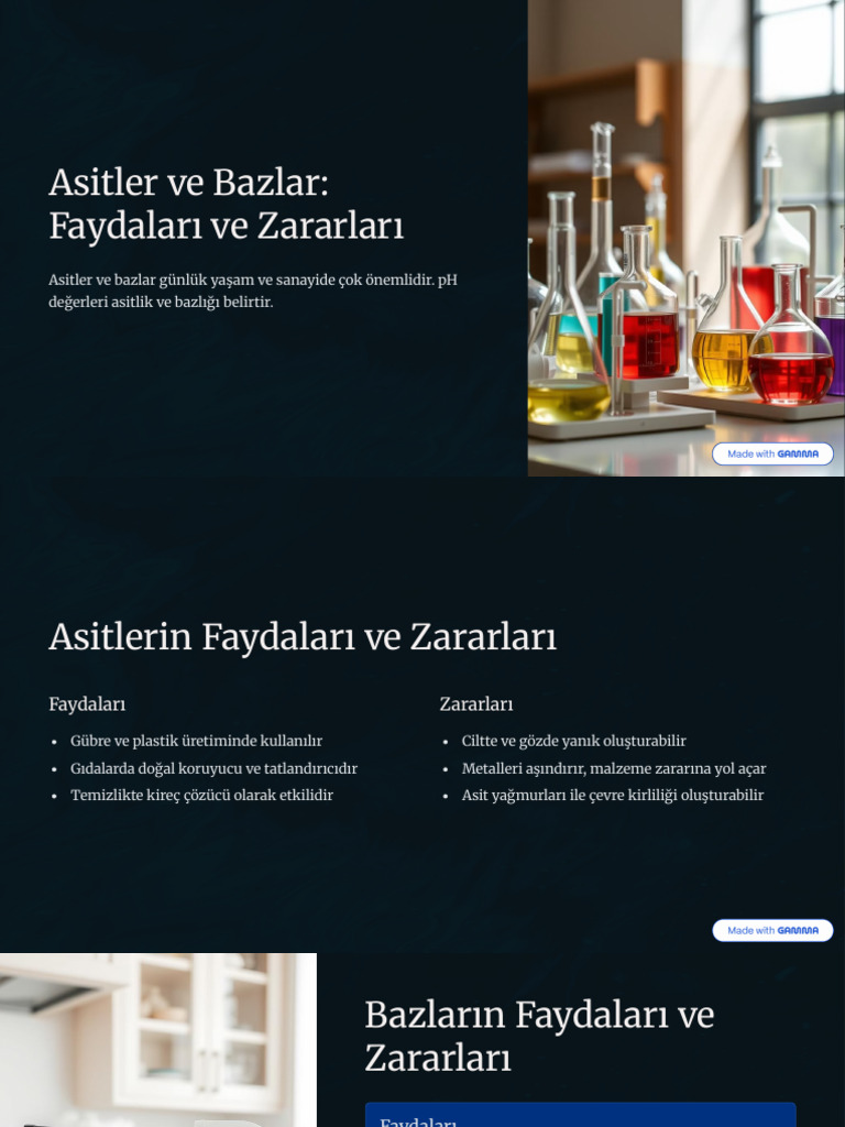 Asitler Ve Bazlar Faydalari Ve Zararlari | PDF